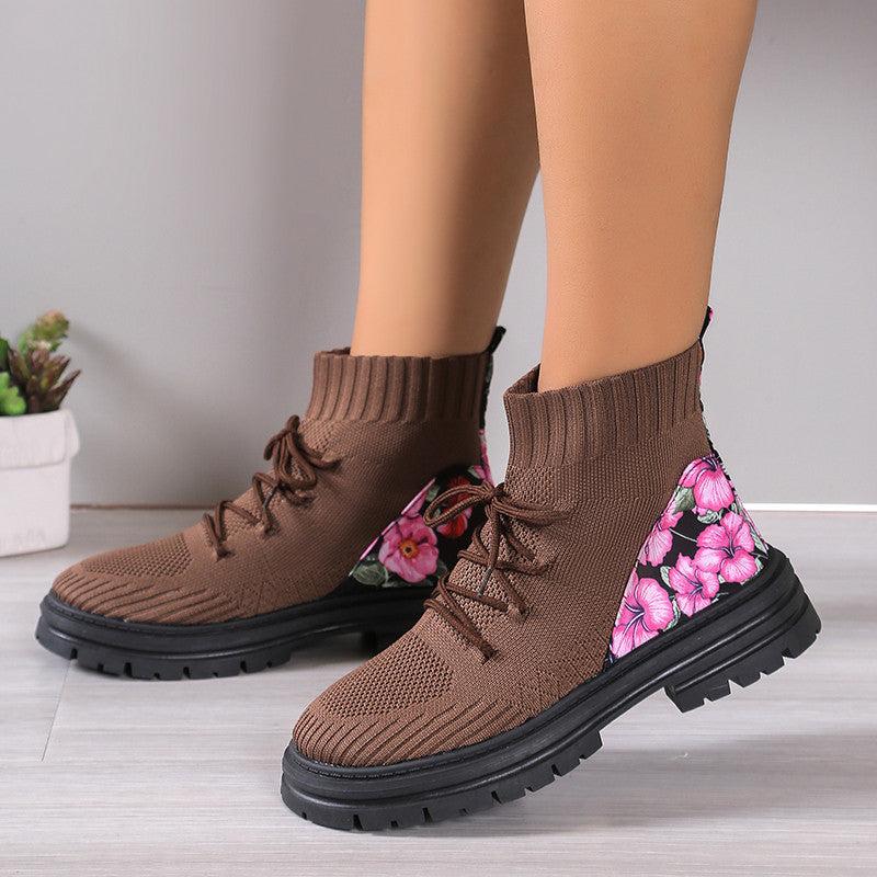 Malone | Floral Knit Orthopedic Lace-Up Boots – Orthopedic Balance