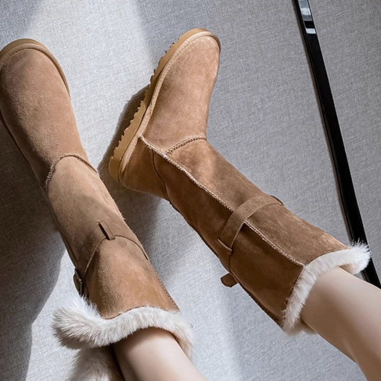Alexa | High Tube Foldable Warm Fur Boots – Orthopedic Balance