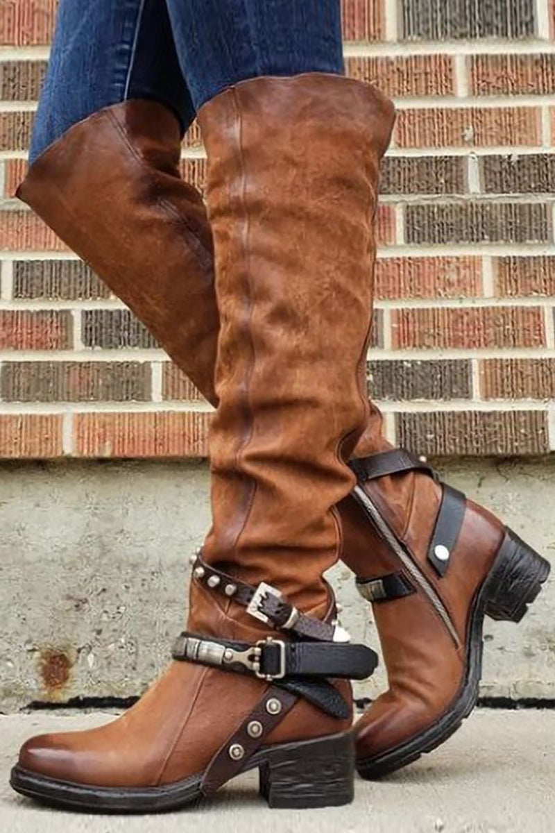 Georgia | Women’s Orthopedic Knee-High Riding Boots with Buckle Straps ...